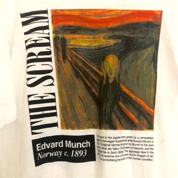 Edvard Munch | Shirts | Edvard Munch The Scream White Xl Tee Shirt ...